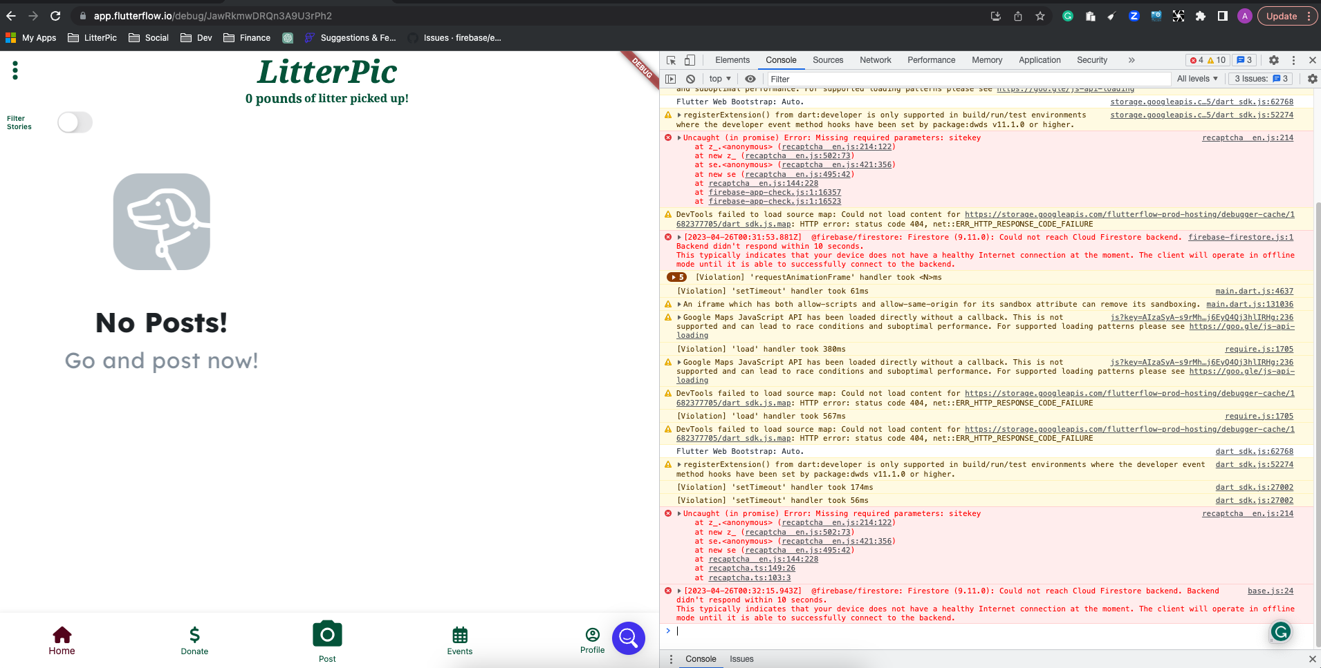 Flutterflow Test Environment Wont Connect To Firebase Says Device Has No Internet · Issue 813