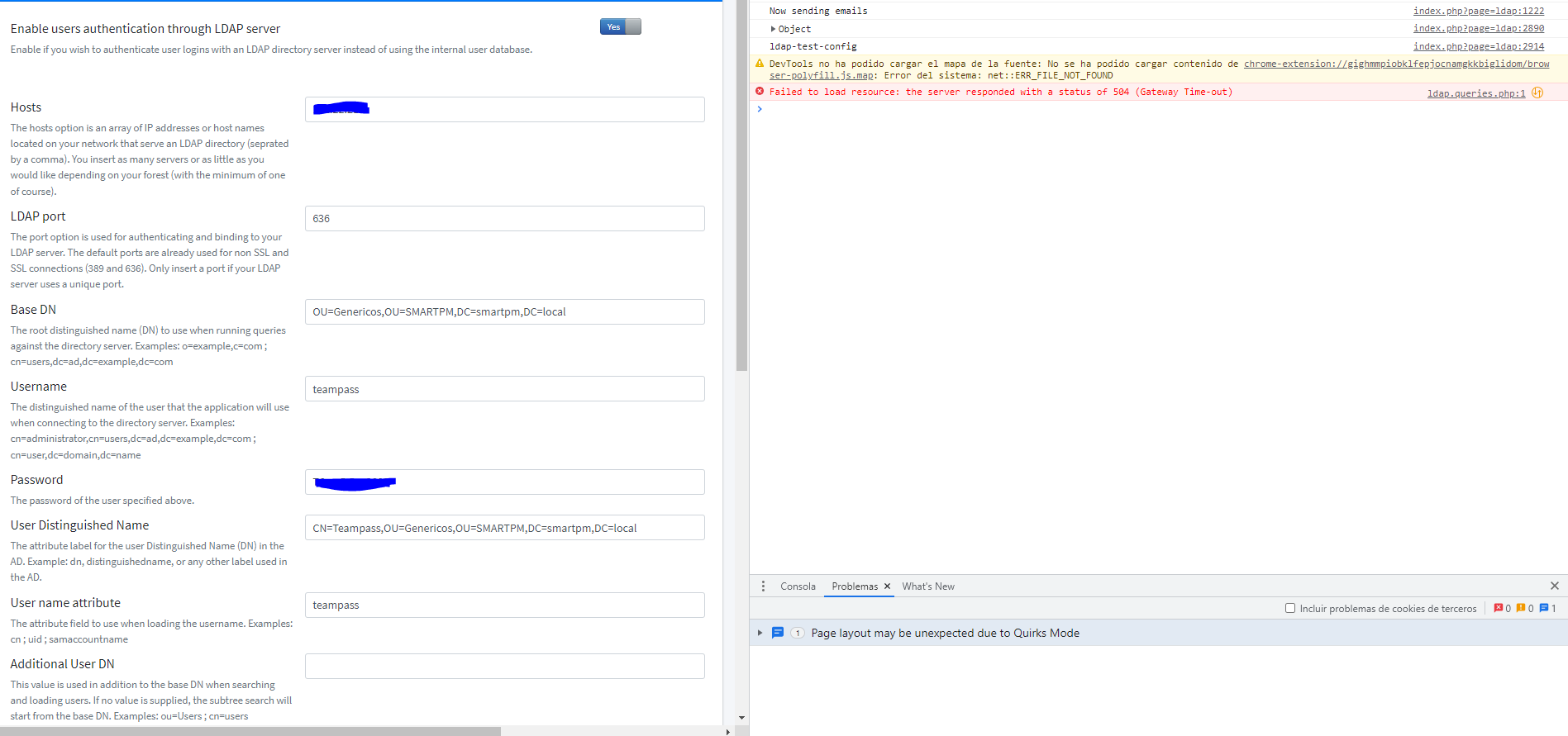 LDAP new installation issue · Issue #3414 · nilsteampassnet/TeamPass · GitHub