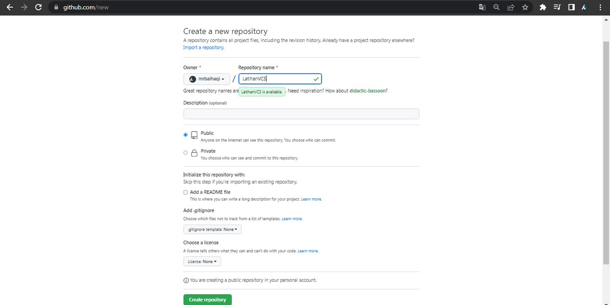 GitHub - mrbaihaqi/LatihanVCS