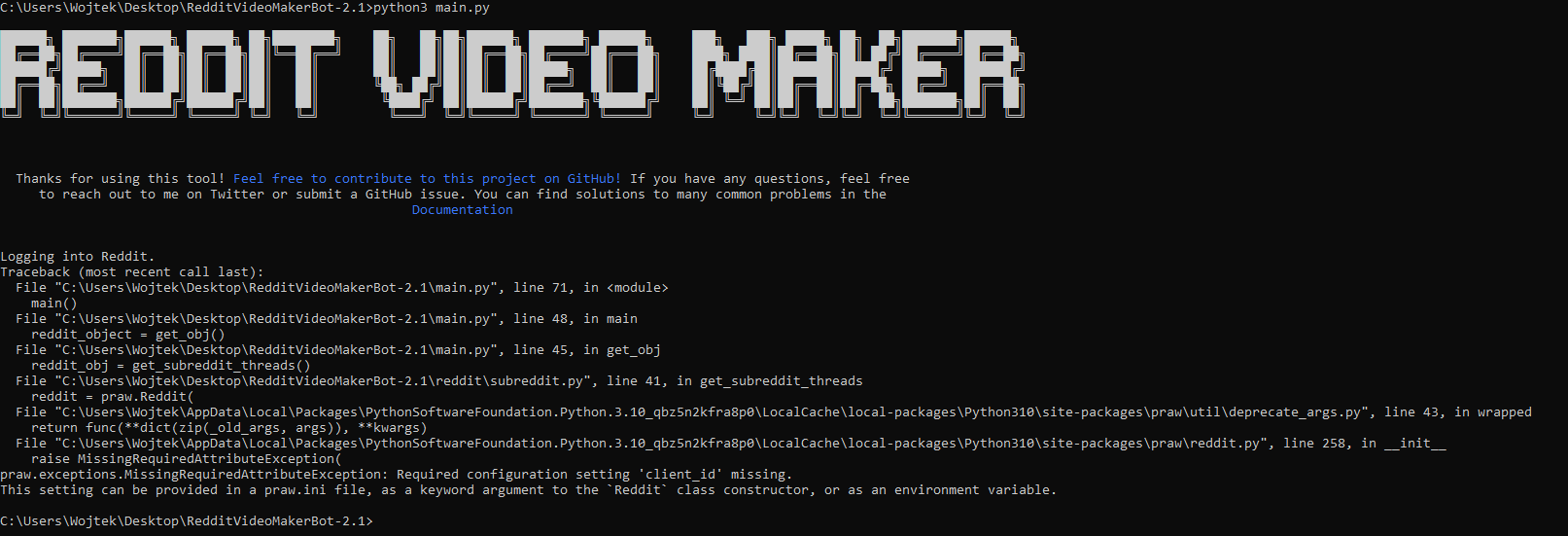 Please Help · Issue #670 · elebumm/RedditVideoMakerBot · GitHub
