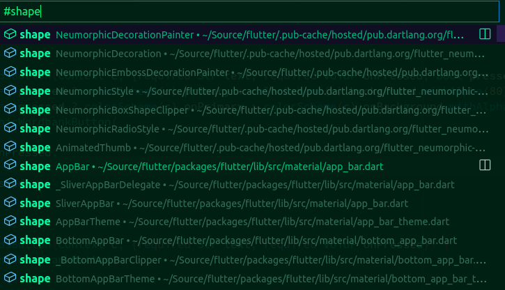 Can I Exclude The Flutter Source Files From The Go To Symbol In