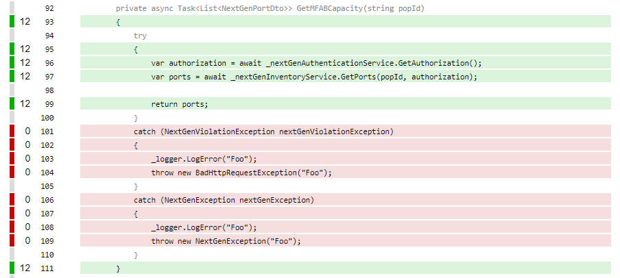 Branch Coverage Ignoring Catch · Issue 1175 · Coverlet Coveragecoverlet · Github