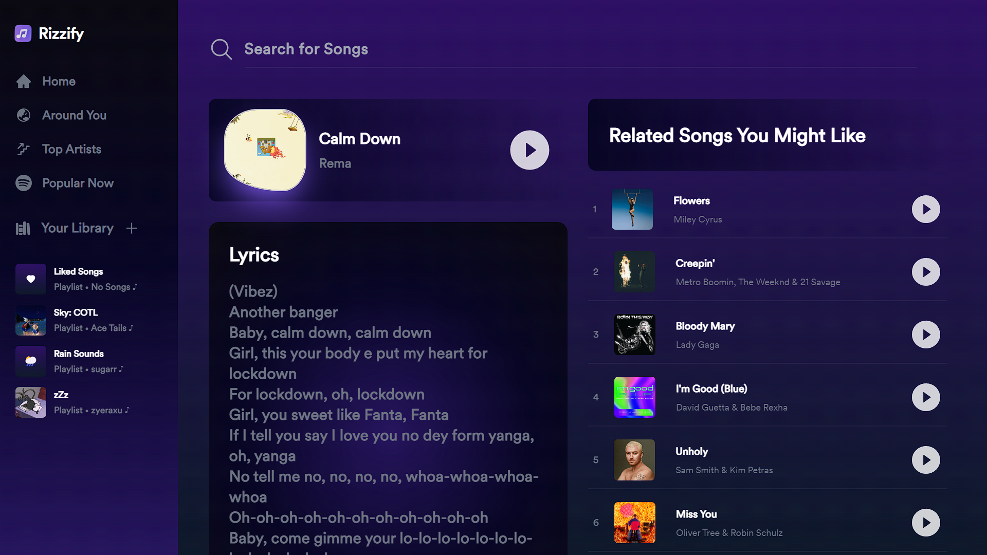 GitHub - supSugam/rizzify-music-player: your go-to music streaming ...
