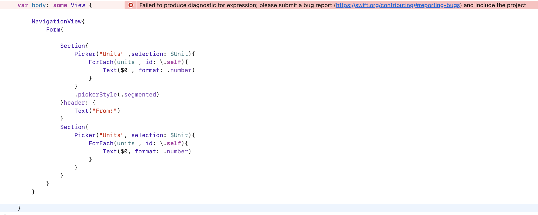 Failed to produce diagnostic for expression · Issue #61069 · swiftlang ... Failed to produce diagnostic for expression · Issue #61069 · swiftlang ...