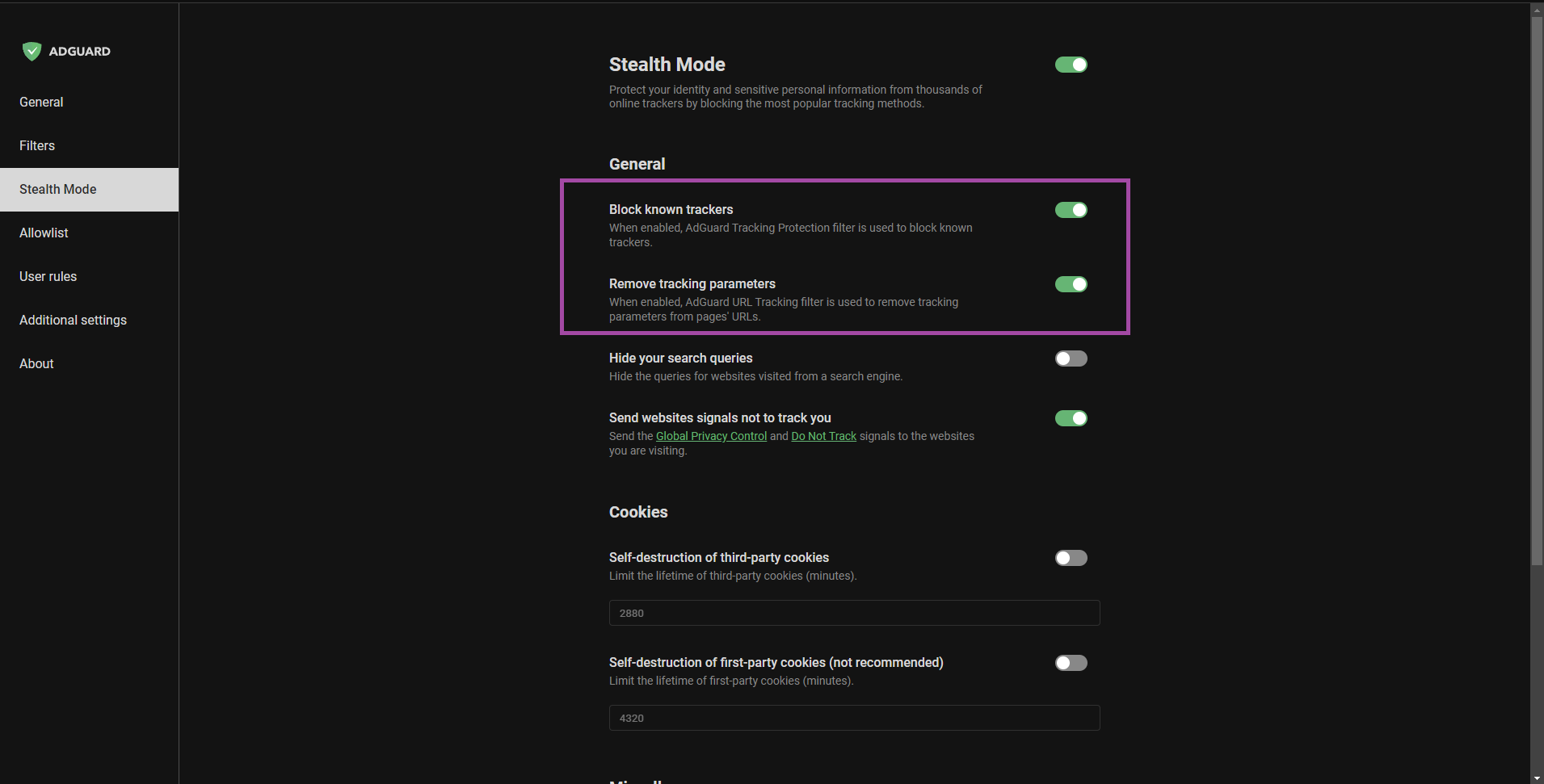 Remove duplicate settings from Stealth Mode · Issue #2123 · AdguardTeam/AdguardBrowserExtension ...