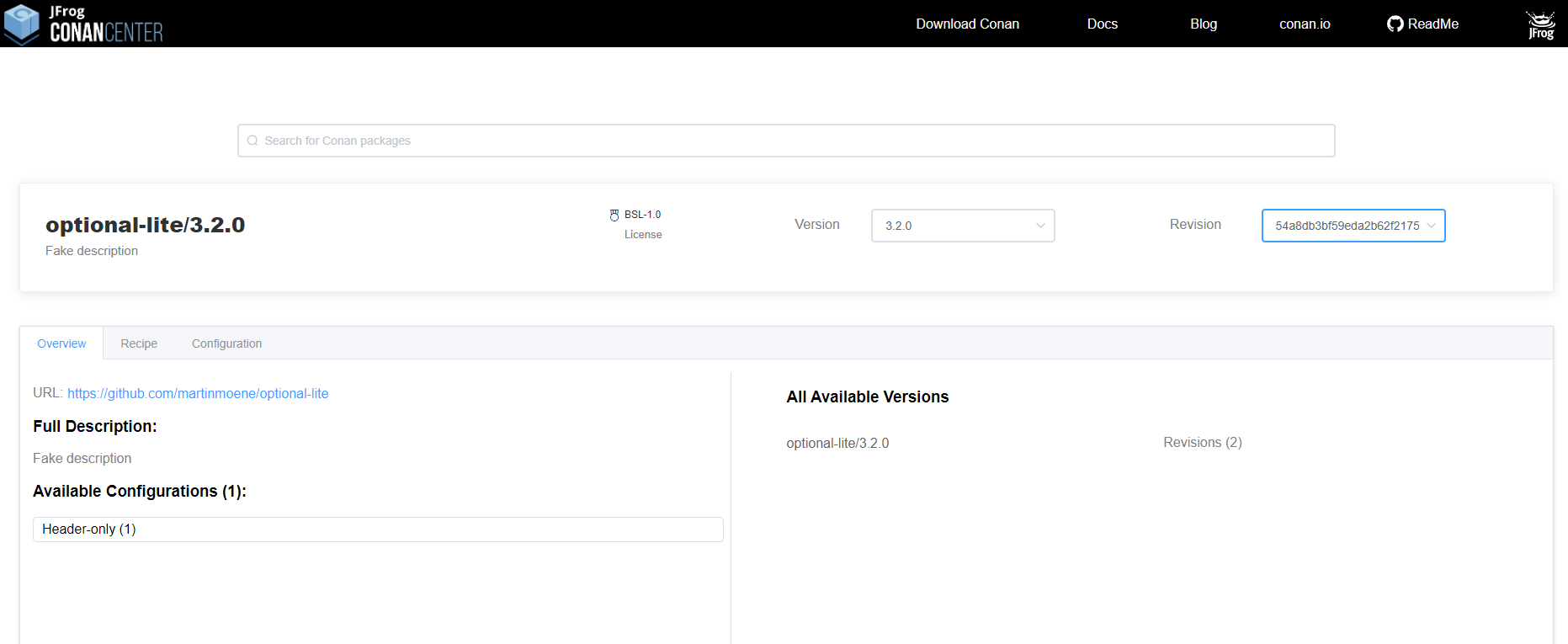 [conan.io/center] Some fields should match the recipe revision