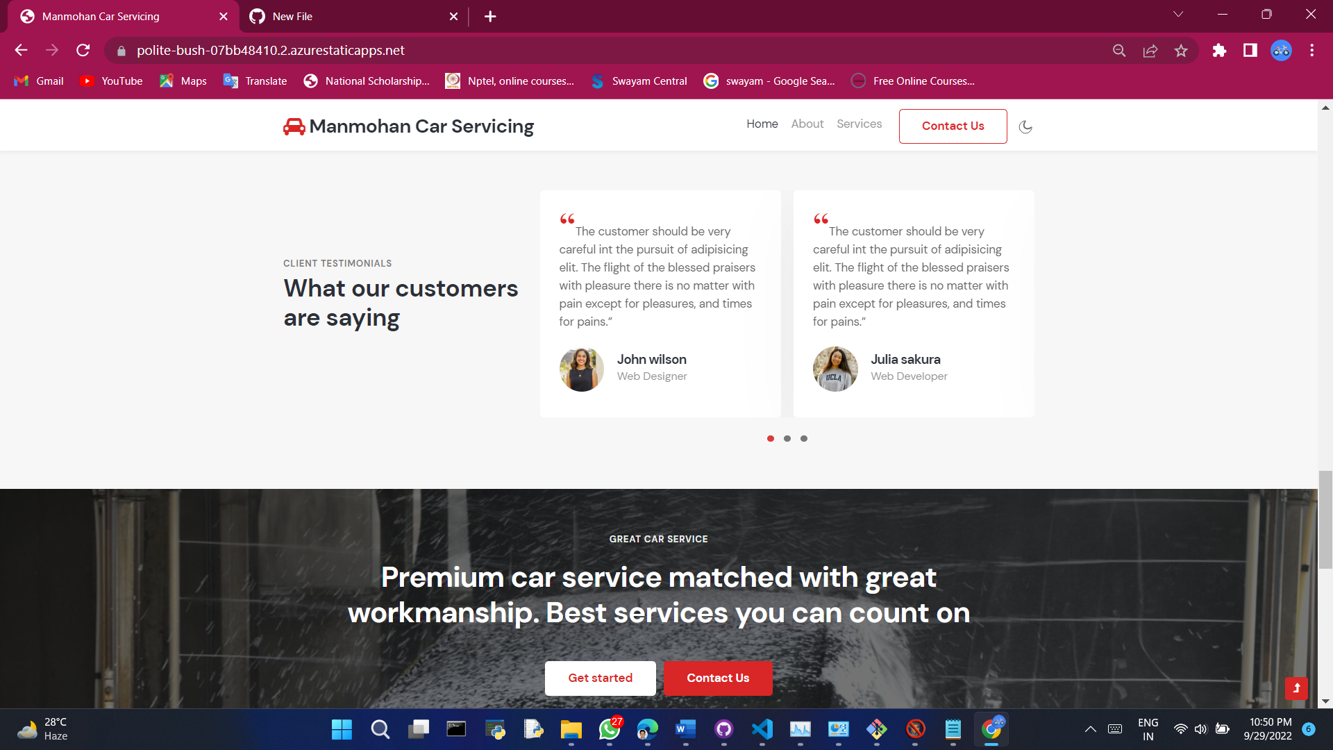 GitHub - Manmohan1011/ManmohanCarServicing: This is my Website for Microsoft Future Ready Talent ...