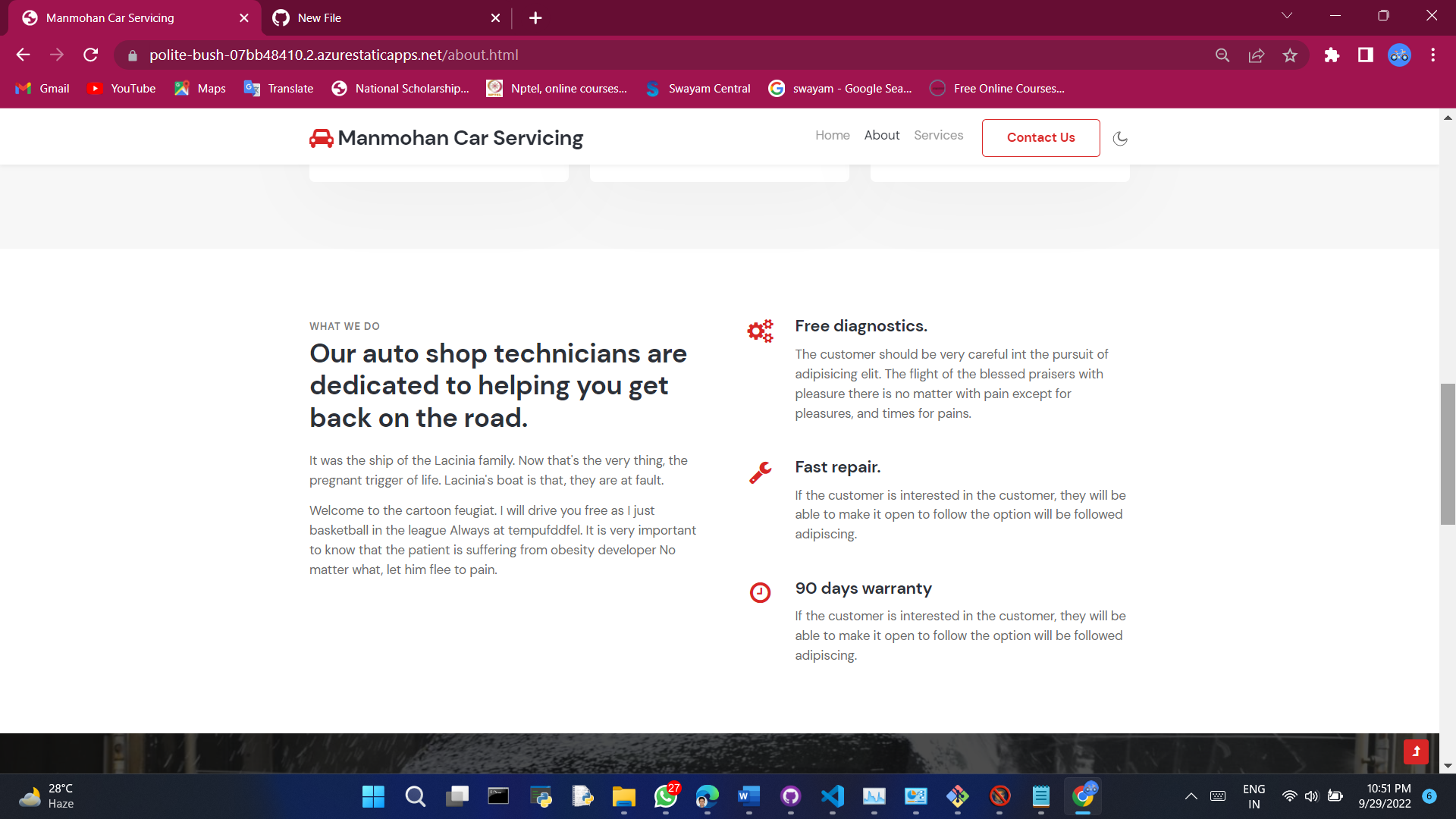 GitHub - Manmohan1011/ManmohanCarServicing: This is my Website for Microsoft Future Ready Talent ...