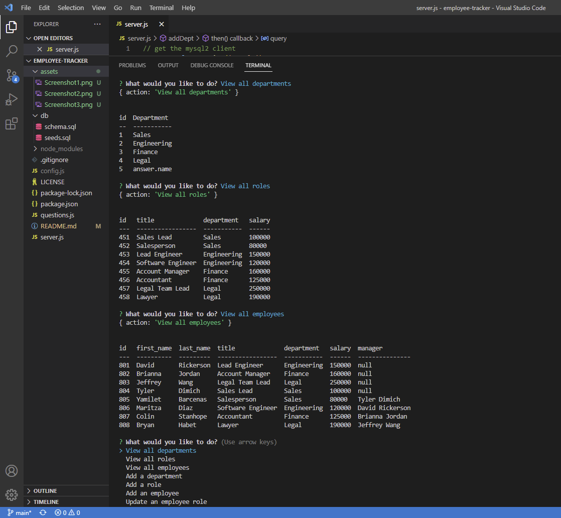 GitHub - rkle408/employee-tracker: A helpful application to view, add ...