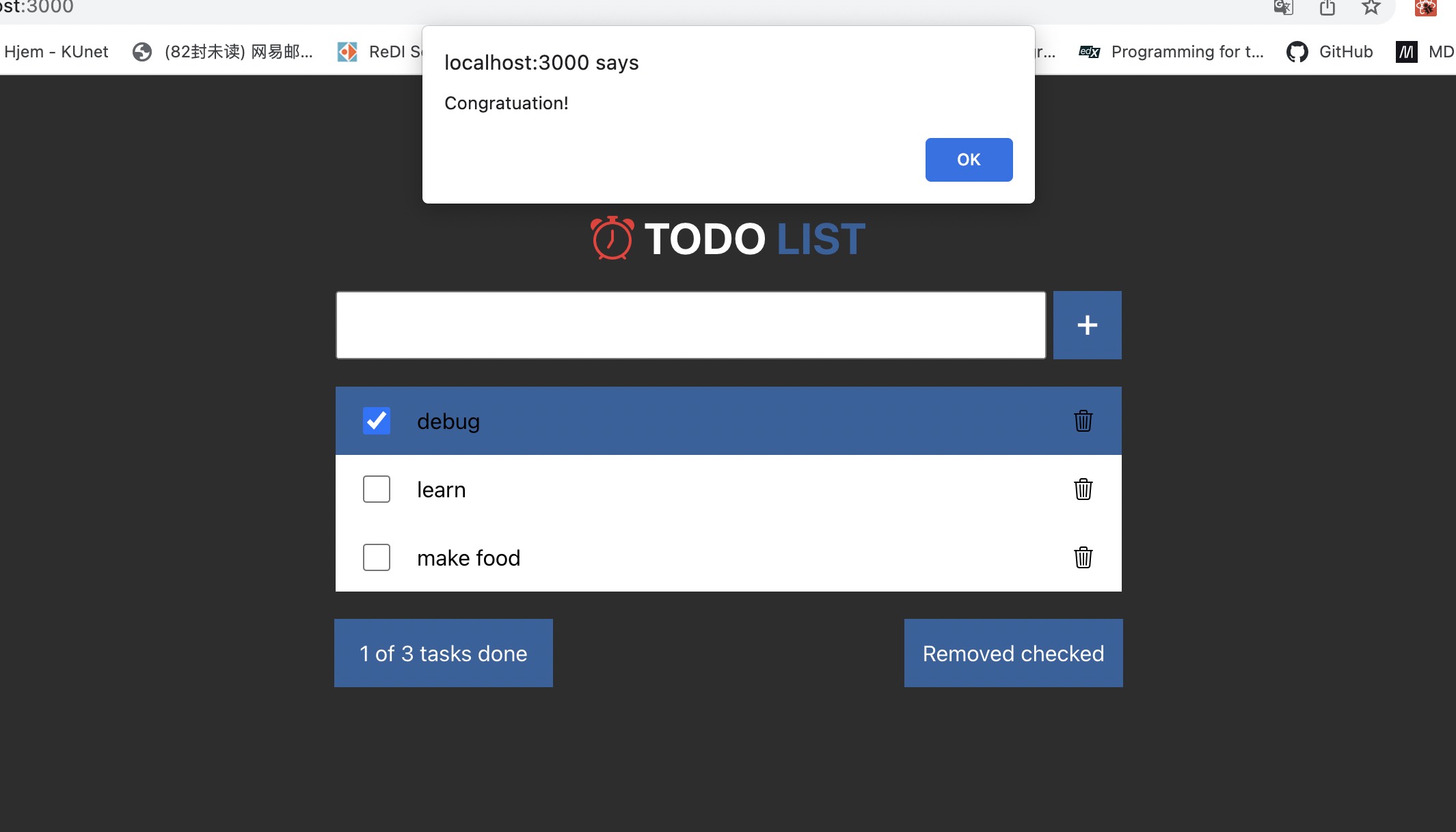 GitHub - Sixunyang/TodoList-React: Features like add,remove,alert,remove all done,calculate ...
