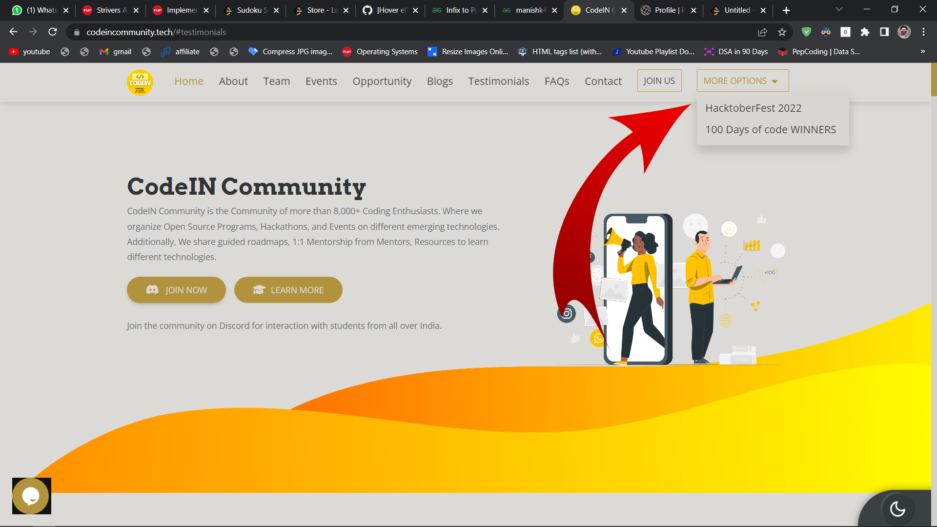 [More Options] NOT changing to Yellow when Hover! · Issue #641 · SauravMukherjee44/CodeIN ...