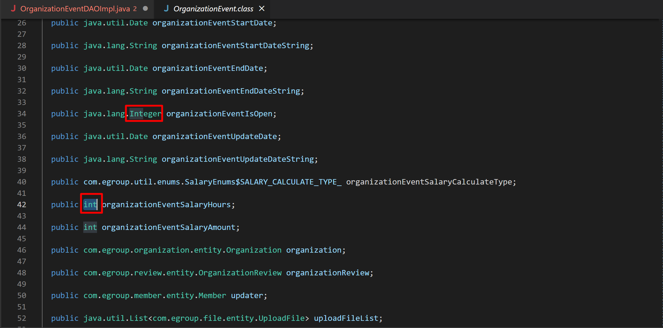 (solved)撰寫DAOImpl，報"The operator != is undefined for the argument type(s) int, null" 錯誤 · Issue ...