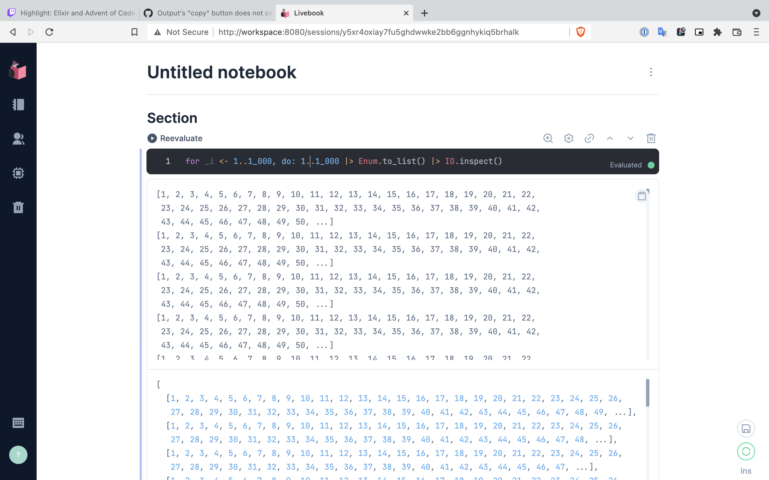 Output's "copy" button does not work · Issue #795 · livebook-dev/livebook · GitHub