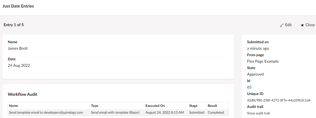 Dates Show As Null In The Form Entry Full View 1010 · Issue 848 · Umbracoumbracoforms