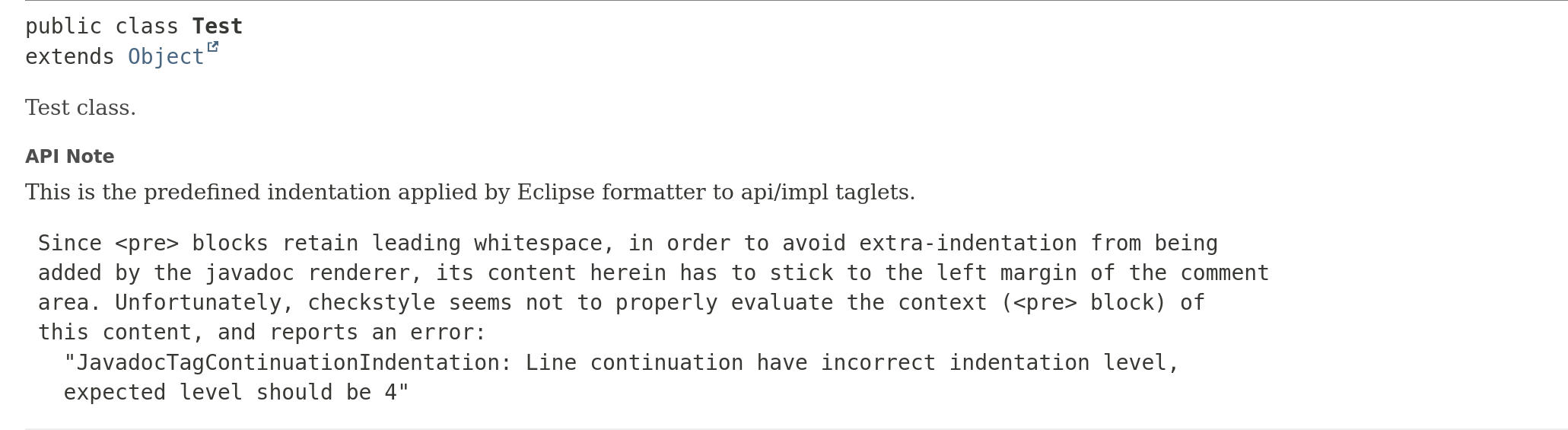 Javadoctagcontinuationindentation Missing Support To Arbitrary Indentation In Tags · Issue