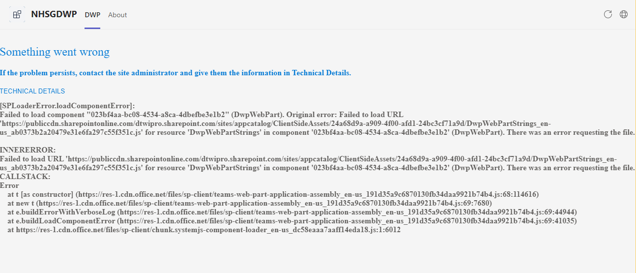 Unable to the load the Custom Application (.sppkg file) on SharePoint Pages and Microsoft Teams ...