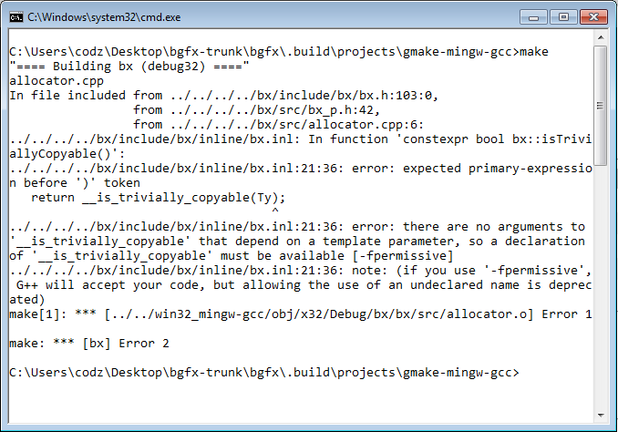 mingw build is broken · Issue #1477 · bkaradzic/bgfx · GitHub