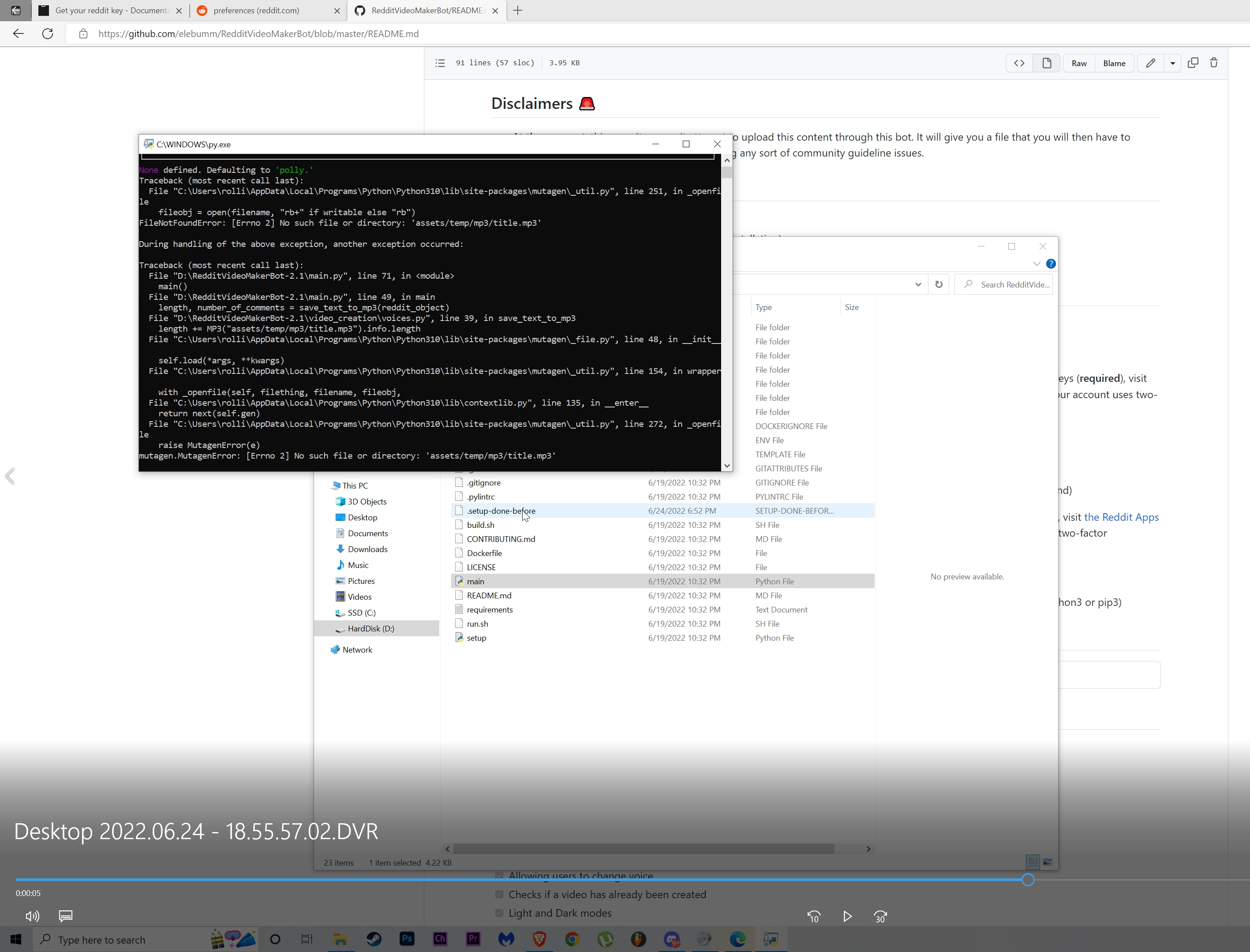 Error · Issue #682 · elebumm/RedditVideoMakerBot · GitHub