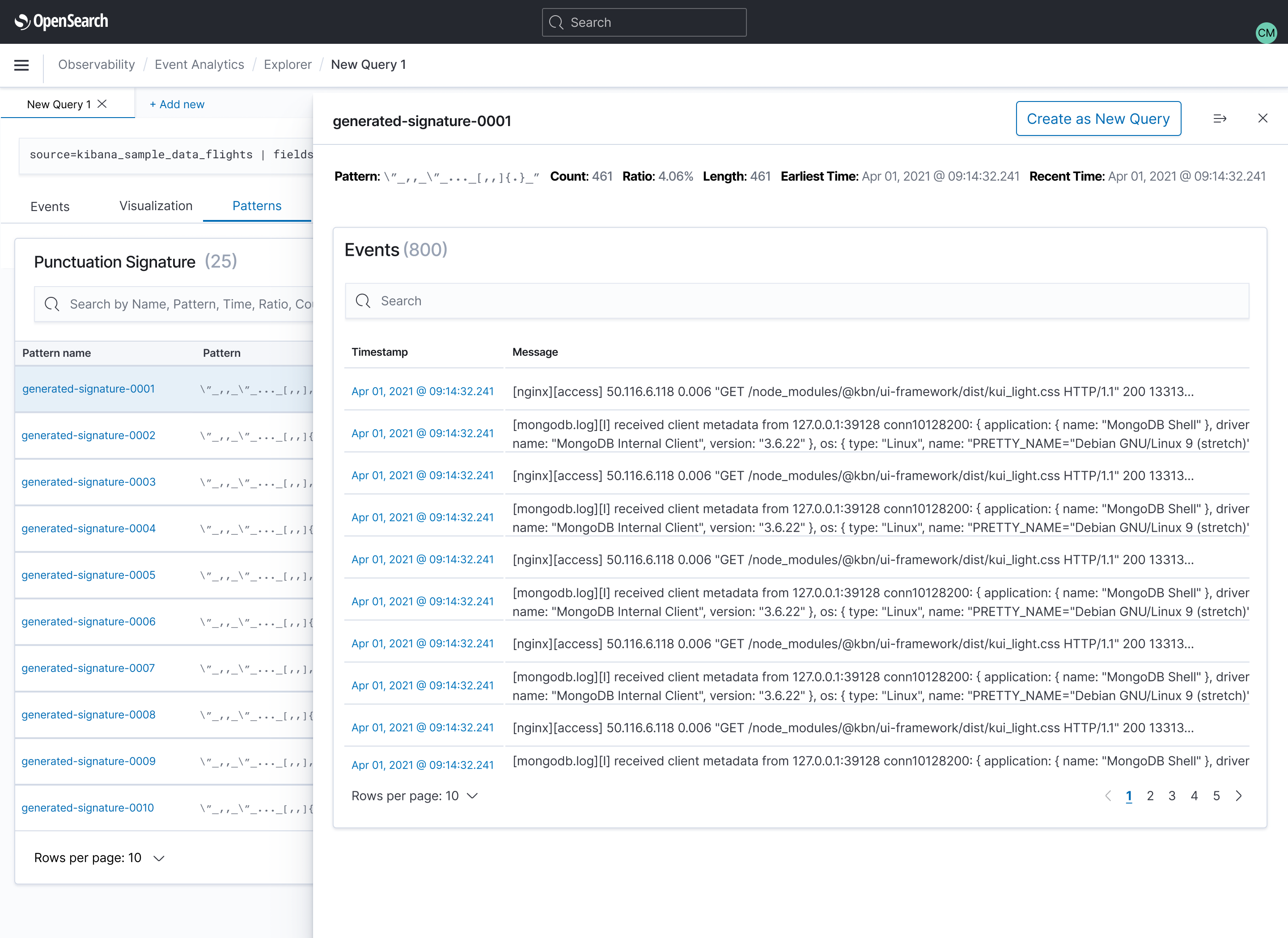 [UX] Log patterns in Observability (WIP) · Issue #89 · opensearch-project/dashboards ...