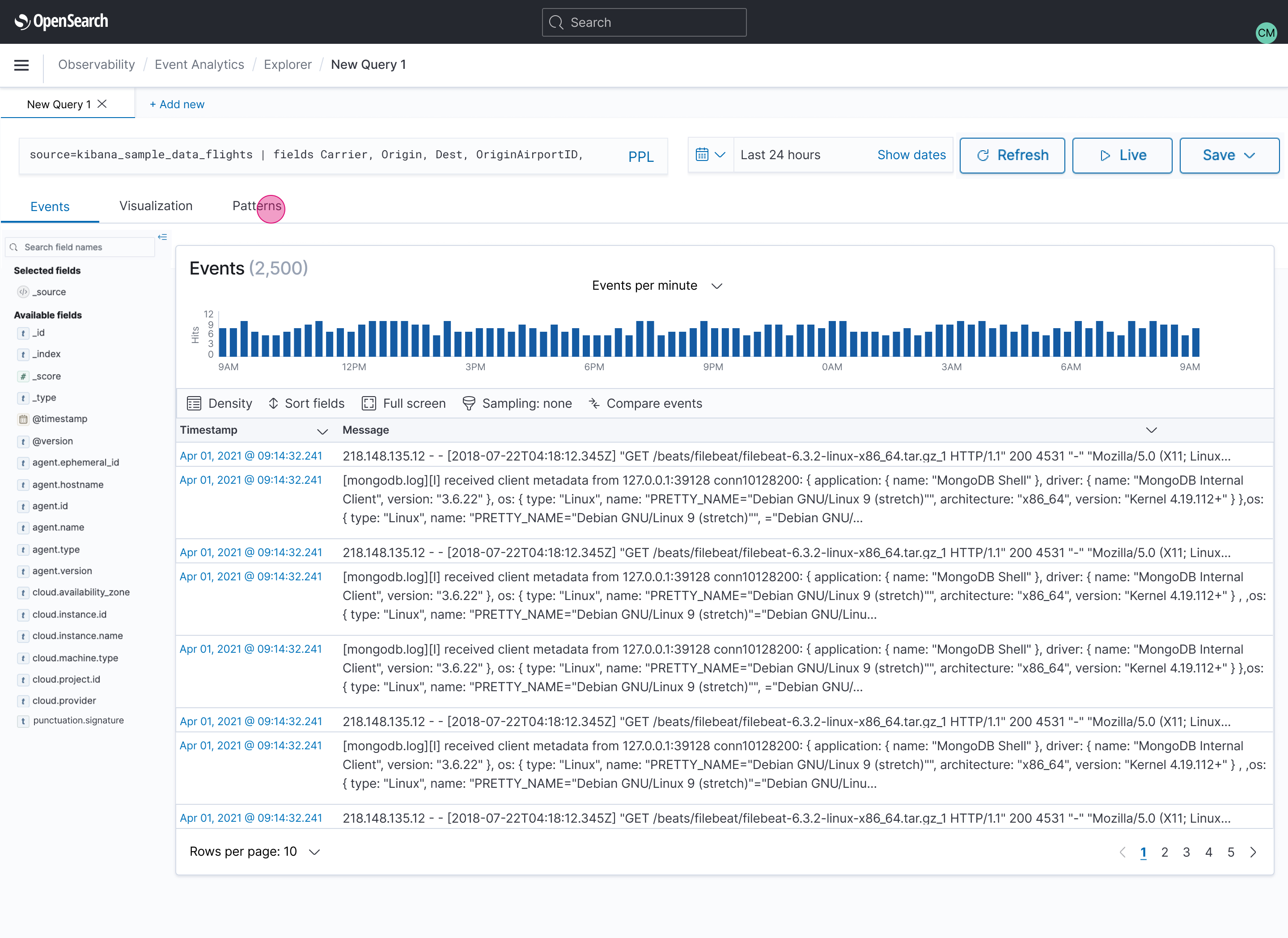 [UX] Log patterns in Observability (WIP) · Issue #89 · opensearch ...