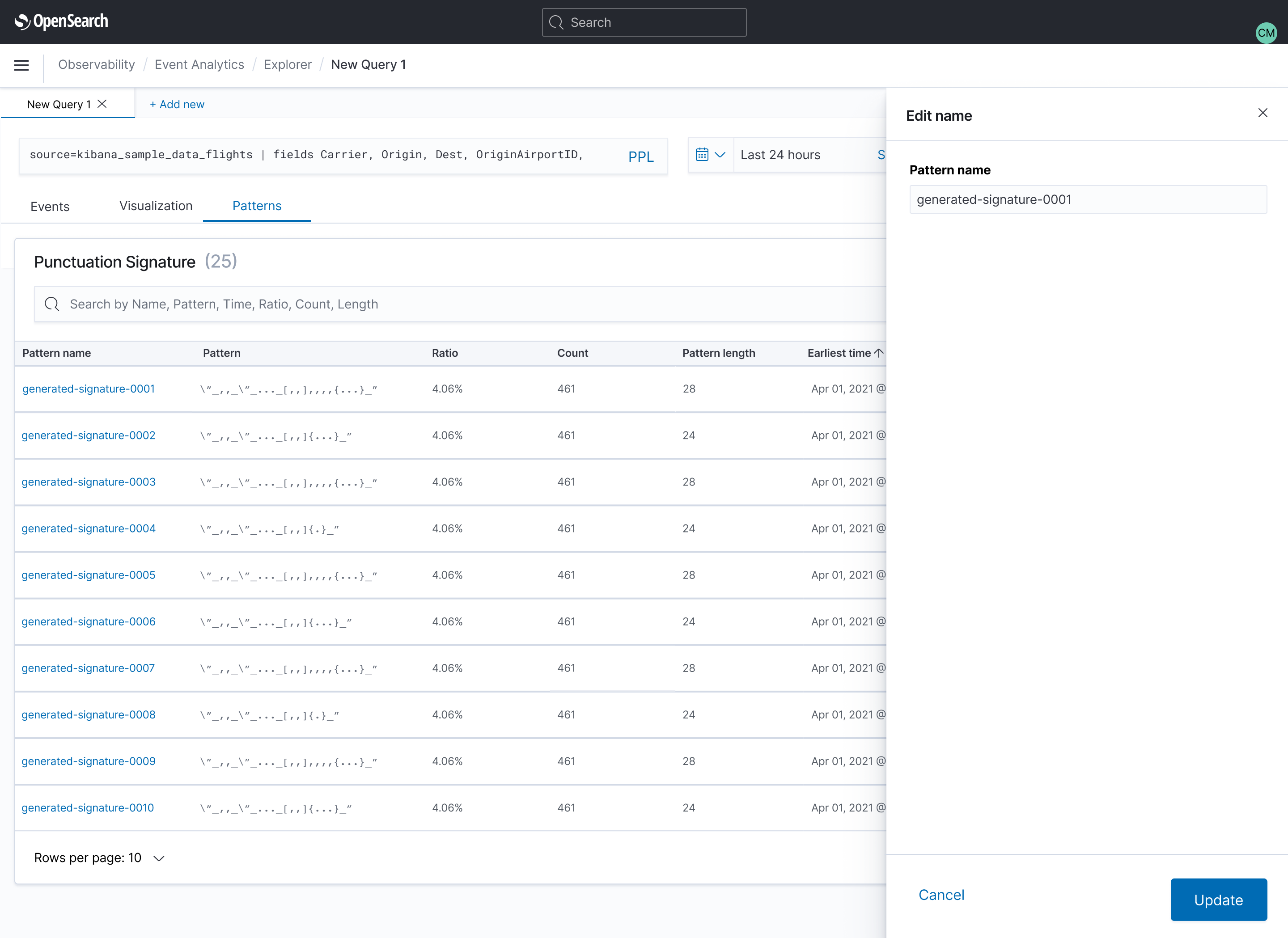 [UX] Log patterns in Observability (WIP) · Issue #89 · opensearch ...