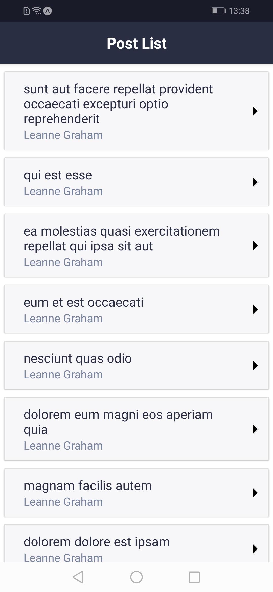 Github Pedropbazzo React Native Example React Native Post List Example Application