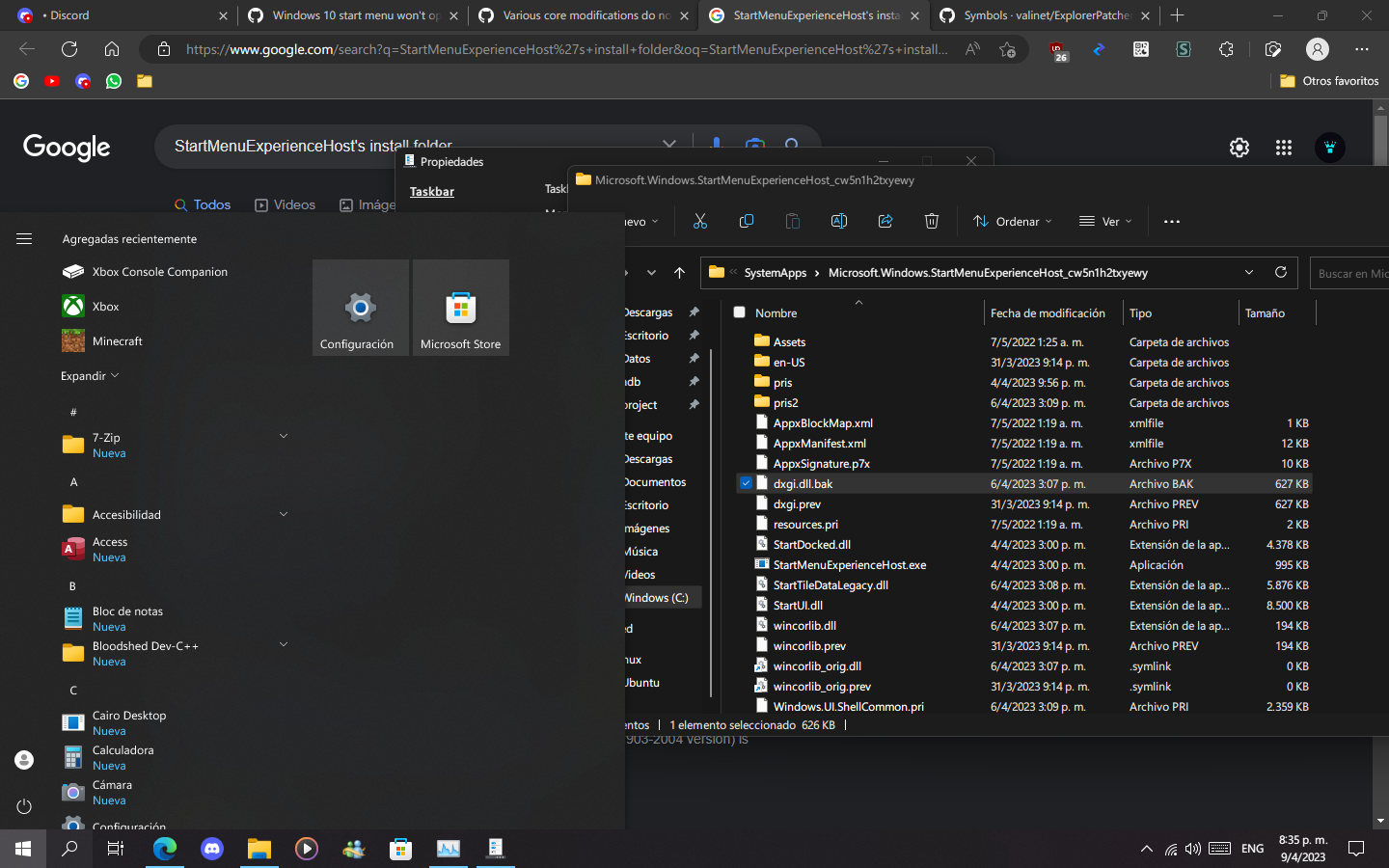 [SOLVED] Windows 10 start menu won't open · Issue #1267 · valinet/ExplorerPatcher · GitHub