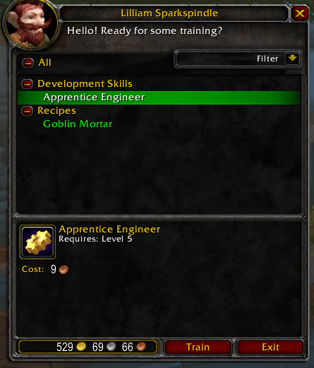 Profession Engineering Goblin Mortar Learned By The Wrong Trainers · Issue 5931 · Wowmaniauk 