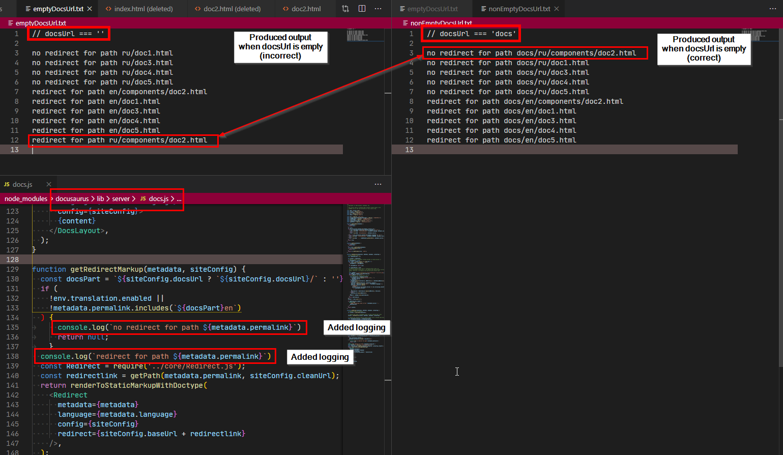 Pages with redirects instead of translations when docsUrl === '' and path to file includes 'en ...