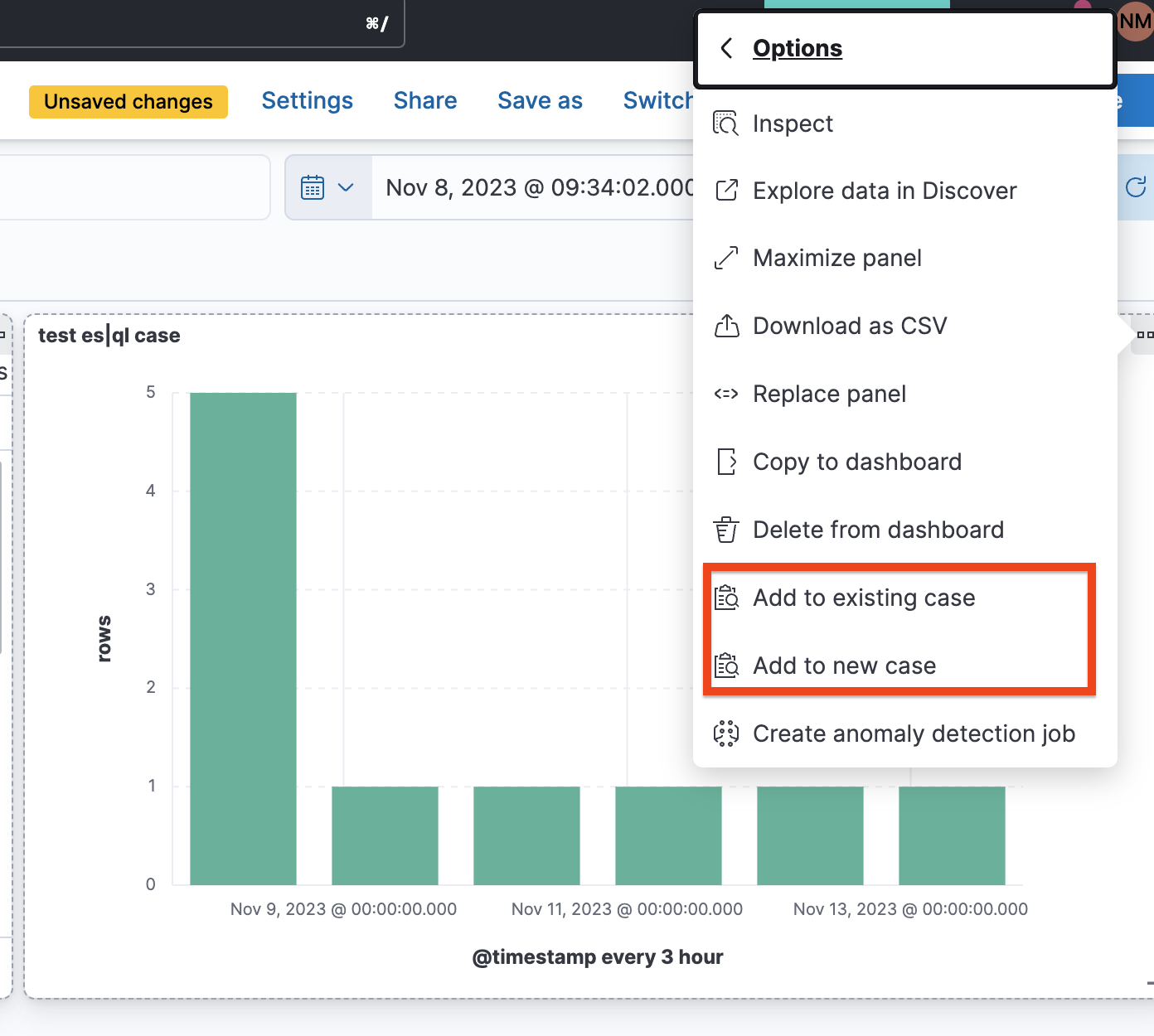 [ES|QL] "Open visualization" call-to-action available on ES|QL charts in Cases (Stack, O11y and ...