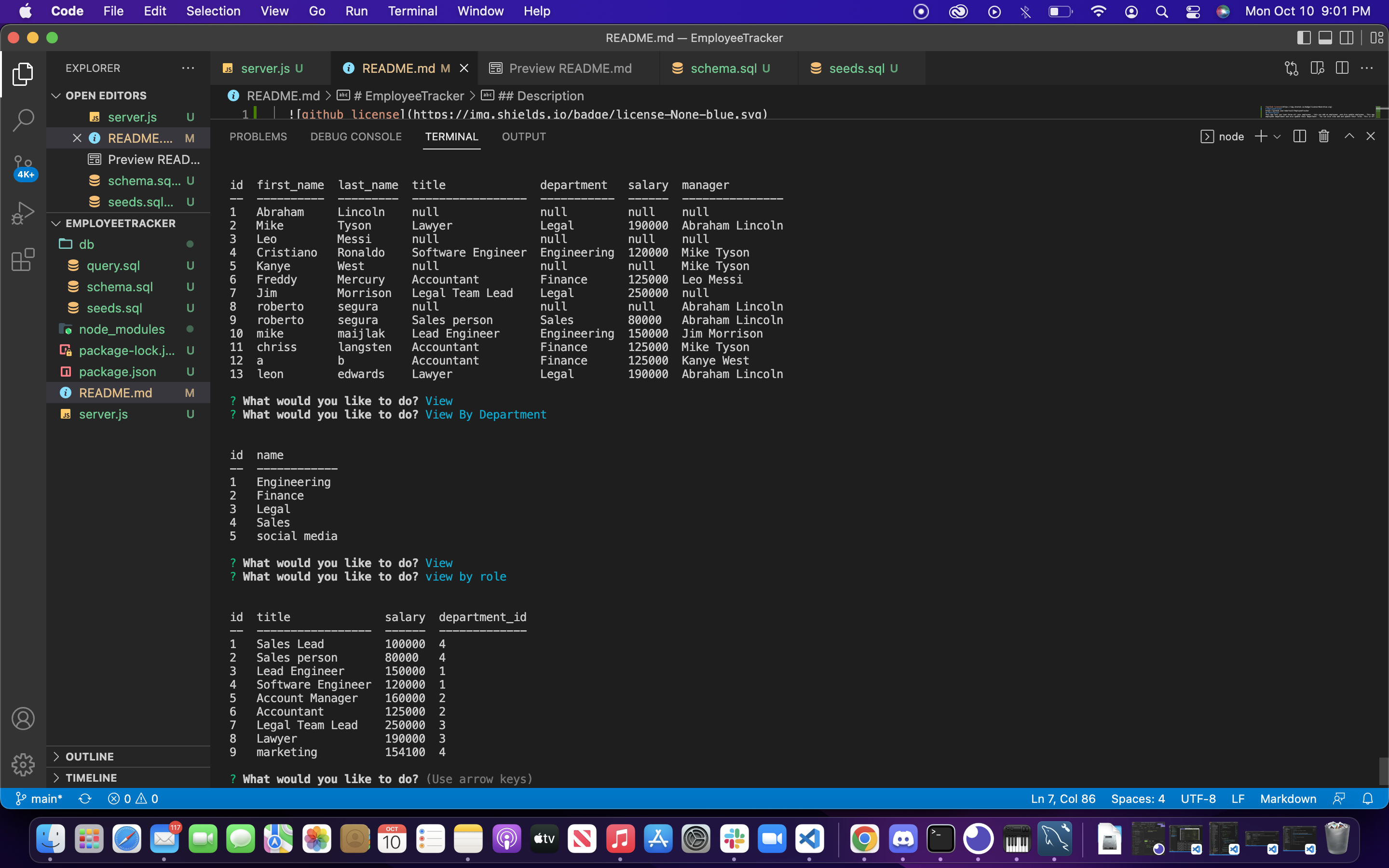GitHub - robertox17/EmployeeTracker