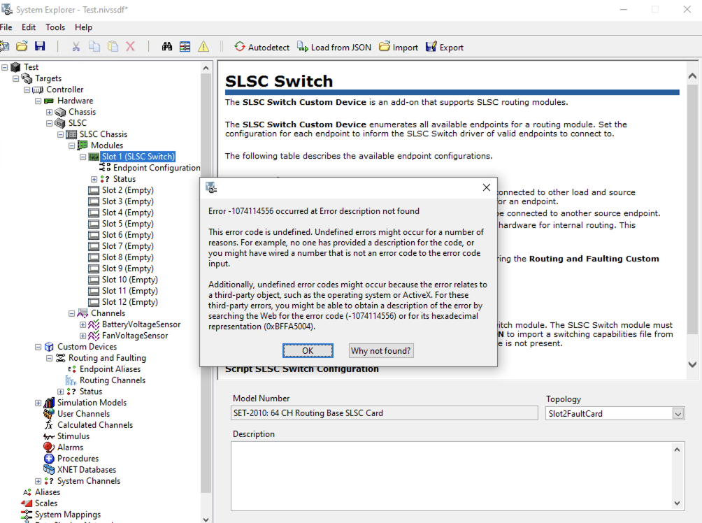 Issue Configuring SET-2010 for different topologies · Issue #192 · ni/niveristand-routing-and ...