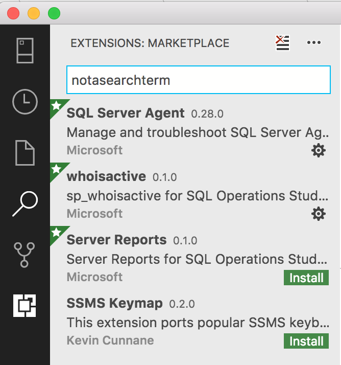 Extensions gallery search & filter doesn't work · Issue #1165 · microsoft/azuredatastudio · GitHub