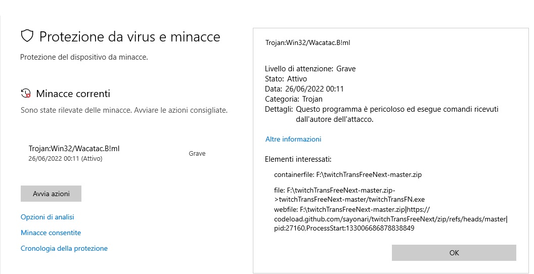 Windows defender is activated upon download · Issue #37 · sayonari/twitchTransFreeNext · GitHub