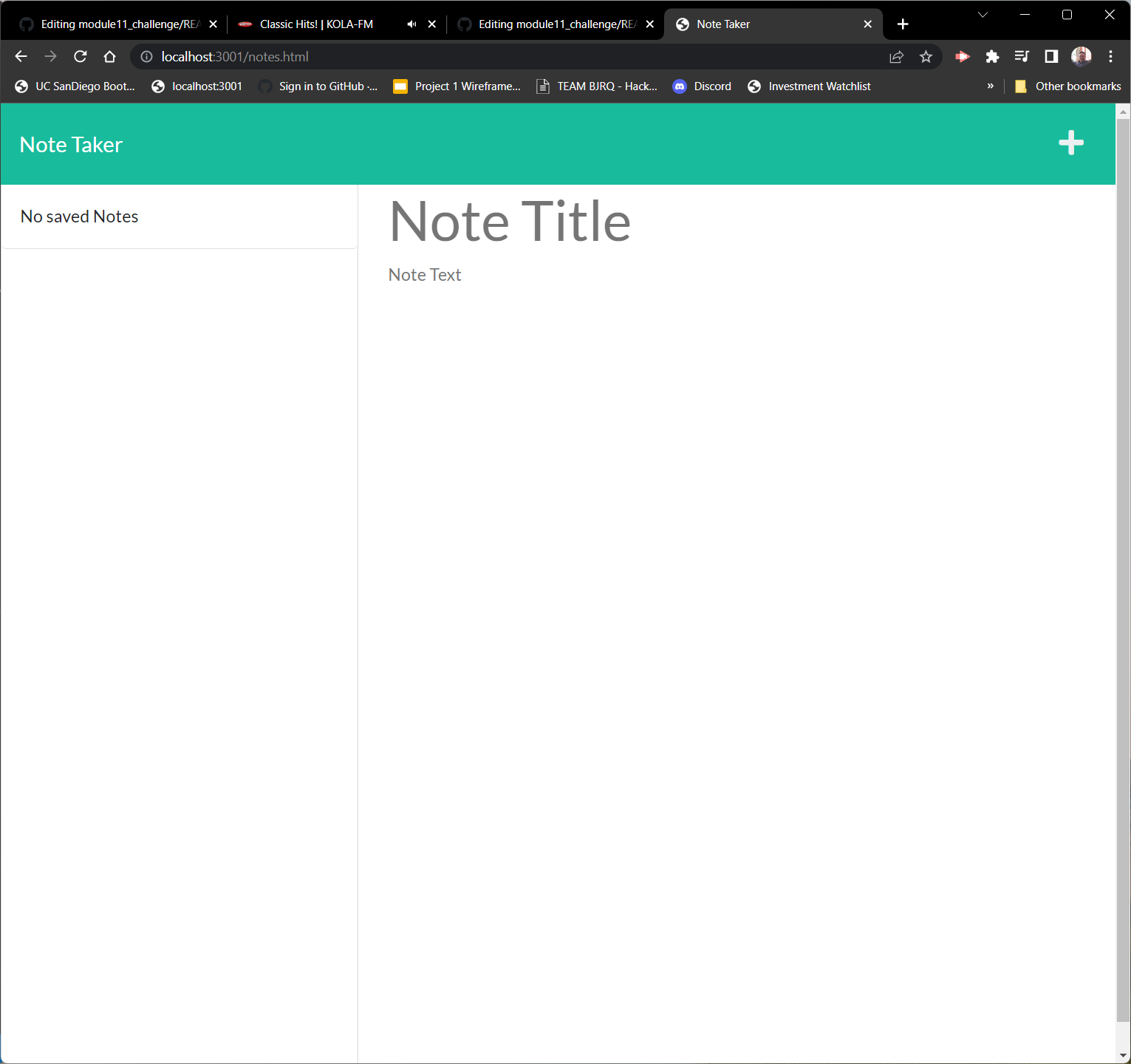 GitHub - bzoulko/module11_challenge: Building a Note Taker application ...