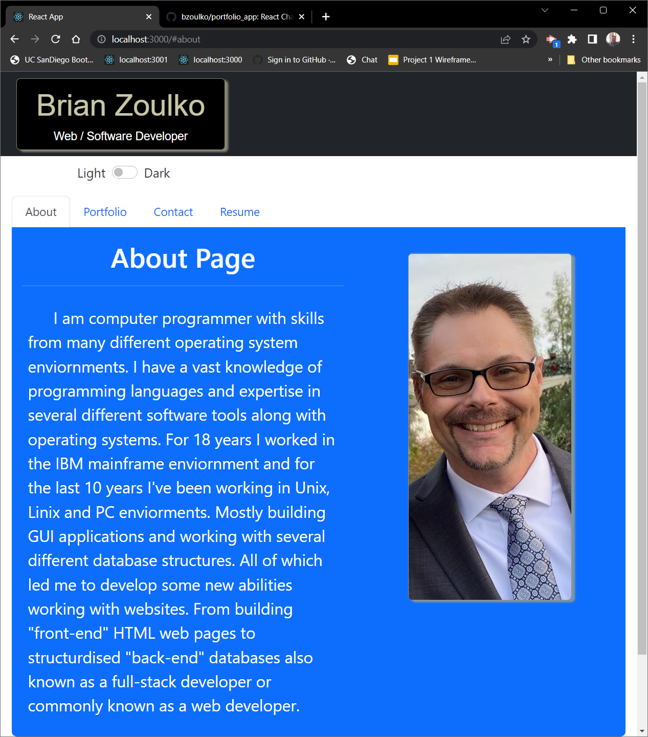 GitHub - bzoulko/portfolio_app: React Challenge: React Portfolio