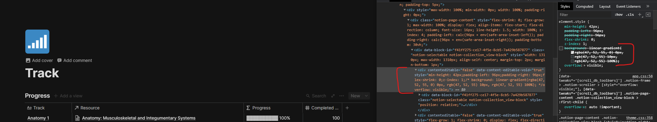 Databases have grey line on top · Issue #649 · notion-enhancer/notion-enhancer · GitHub