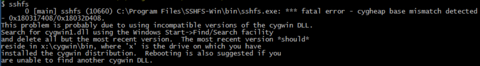 Ddl Error On Gitbash Cmd · Issue 148 · Winfsp Sshfs Win · Github