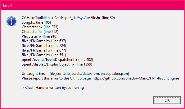 C:/HaxeToolkit\haxe\std/cpp/_std/sys/io/File.hx (Line 30) · Issue #9272 · ShadowMario/FNF ...