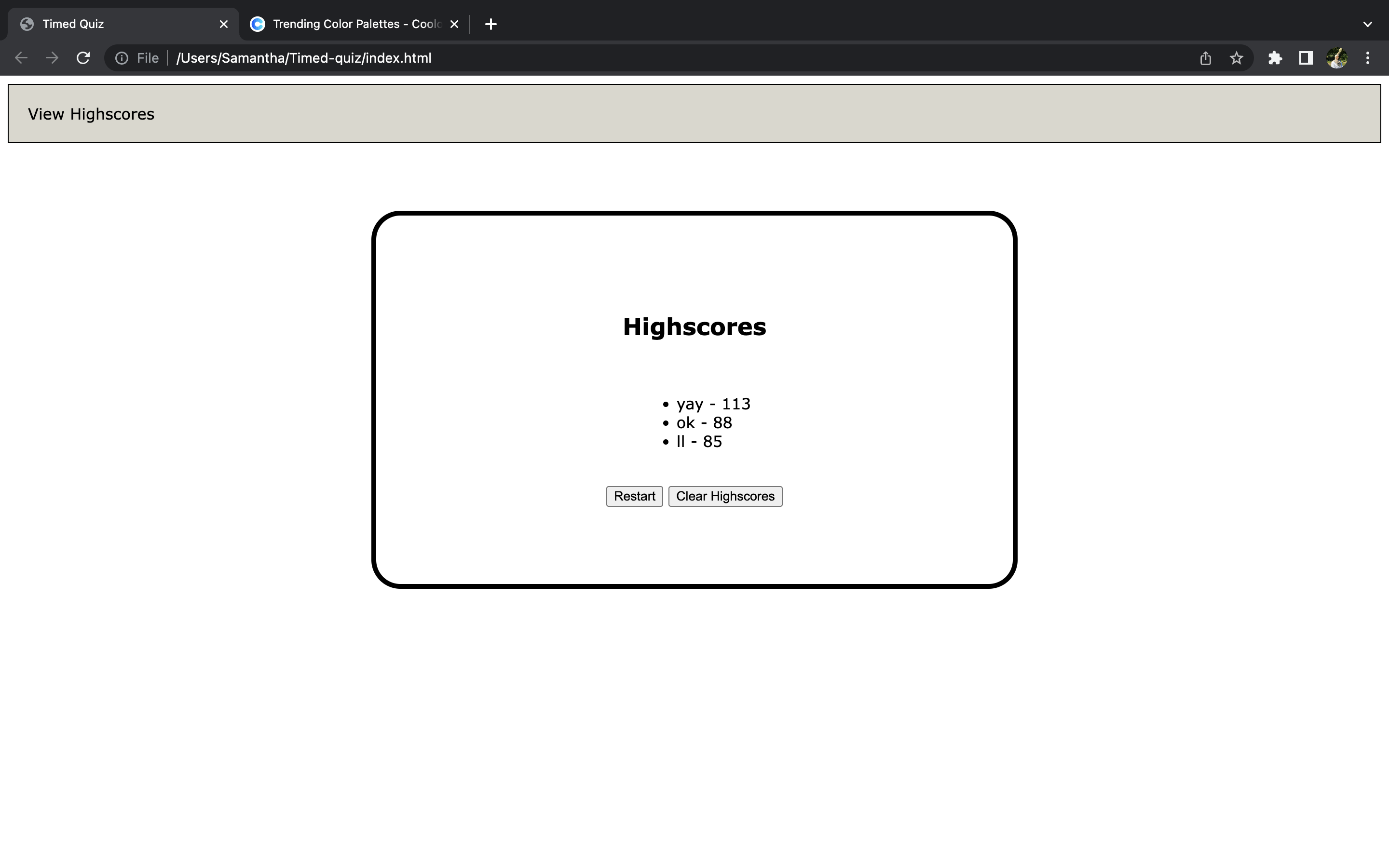 GitHub - RahmaBilal/Timed-quiz