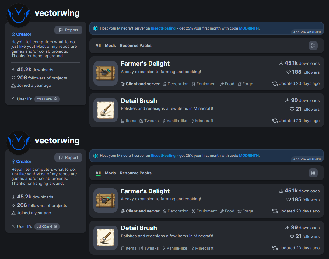 User Pages Appearing Twice · Issue #694 · modrinth/labrinth · GitHub