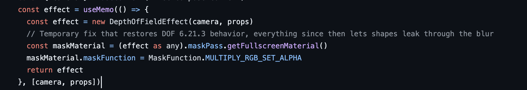 Depth of field performance · Issue #88 · pmndrs/react-postprocessing · GitHub