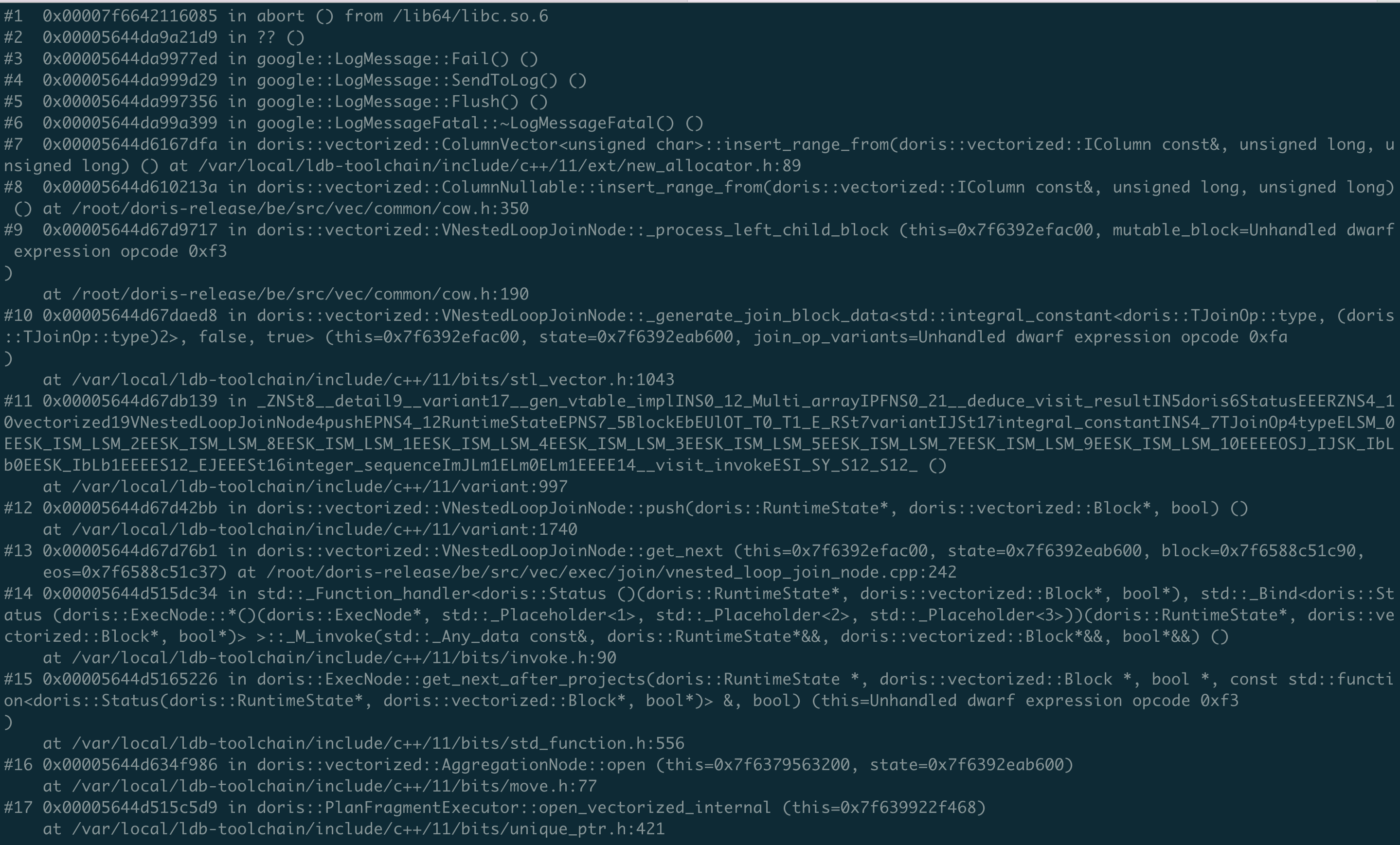 [bug] [daily] Bitmap Filter Query Case Lead Be Core · Issue 17052 · Apache Doris · Github