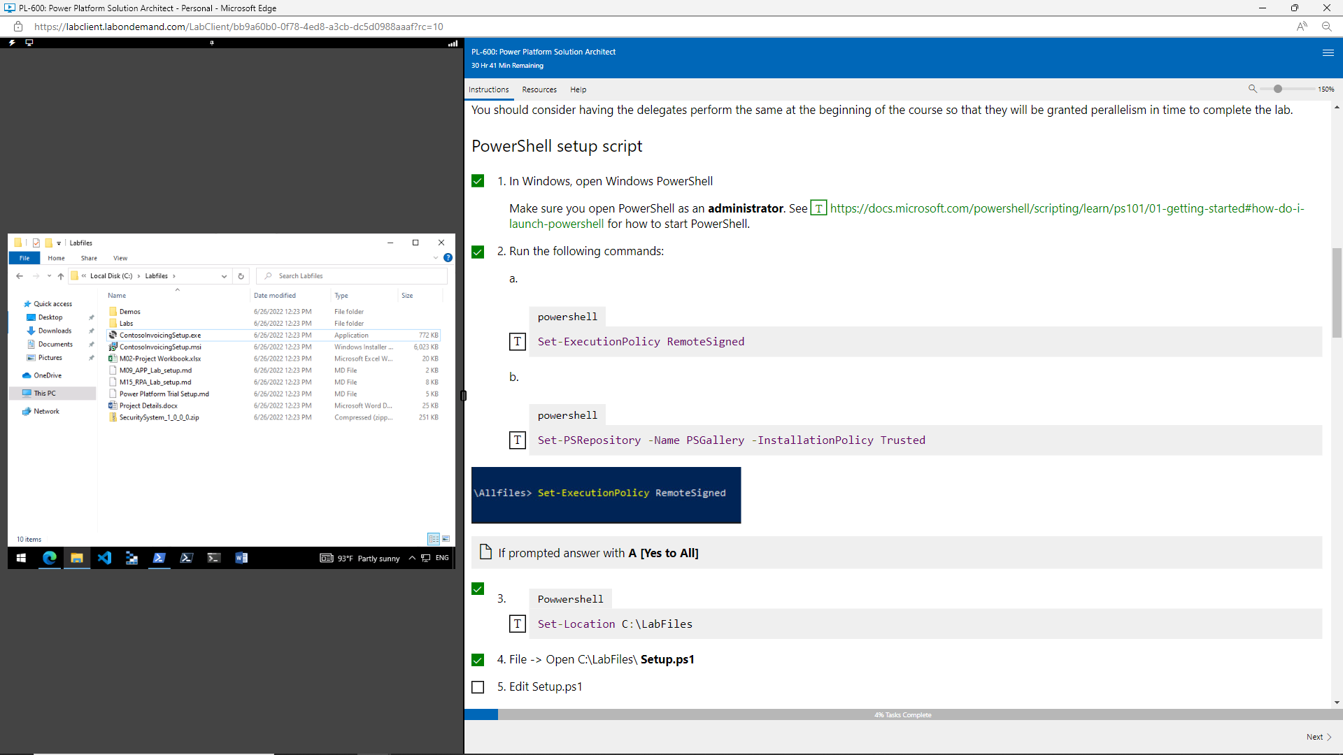 Pre Instructor Setup Instructions - No c:\labfiles\setup.ps1 file · Issue #27 ...