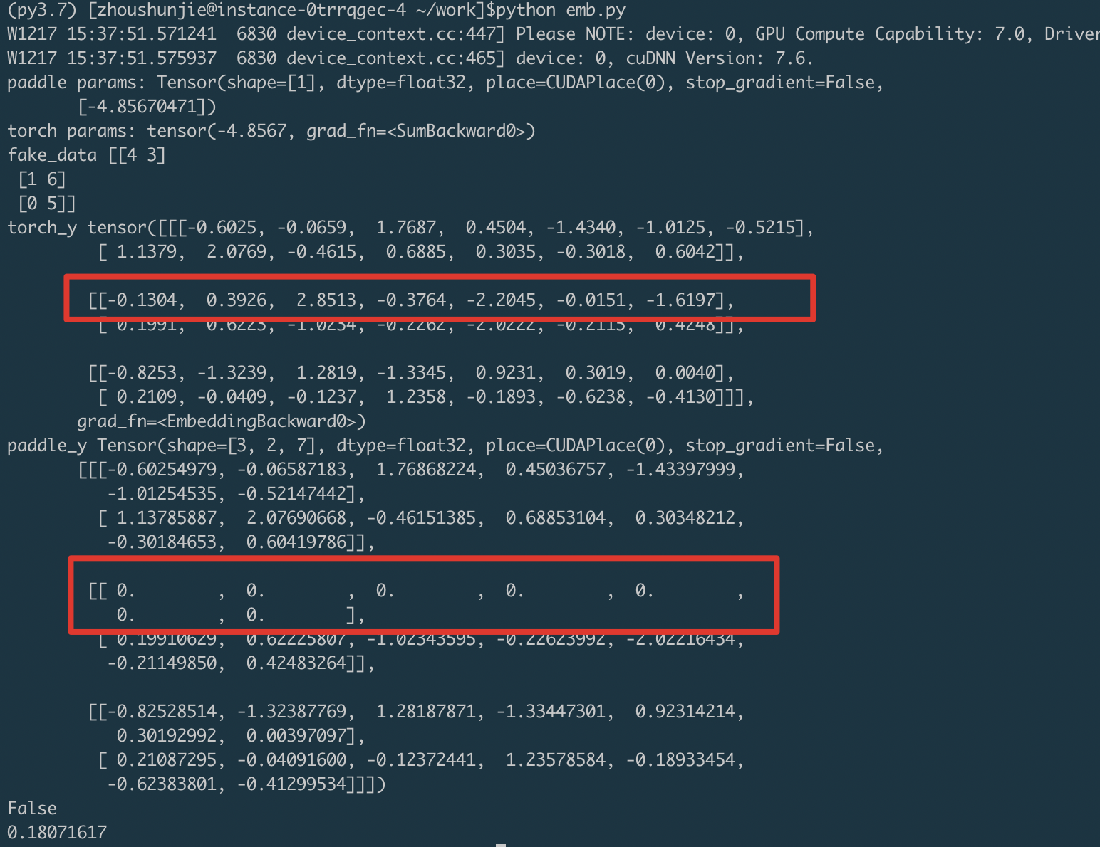 论文复现：nn.Embedding无法前向对齐 · Issue #38189 · PaddlePaddle/Paddle · GitHub