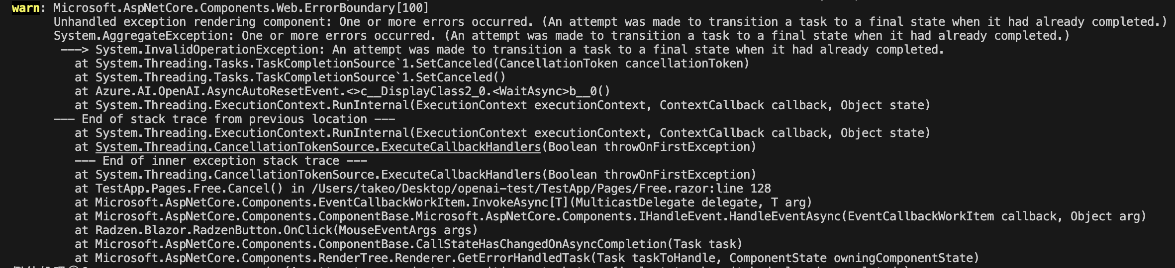 Net Cancelling Ichatcompletiongeneratemessagestreamasync Throws Invalidoperationexception