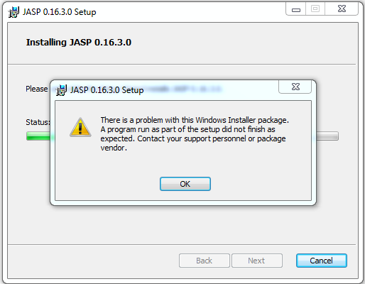 [Bug]: INSTALLATION PROBLEM · Issue #1767 · jasp-stats/jasp-issues · GitHub