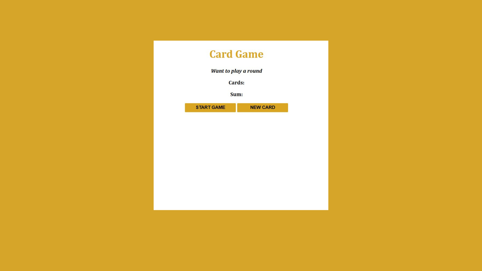 GitHub - arzucaner/card-game: The card game project, completed using JavaScript, covered various ...