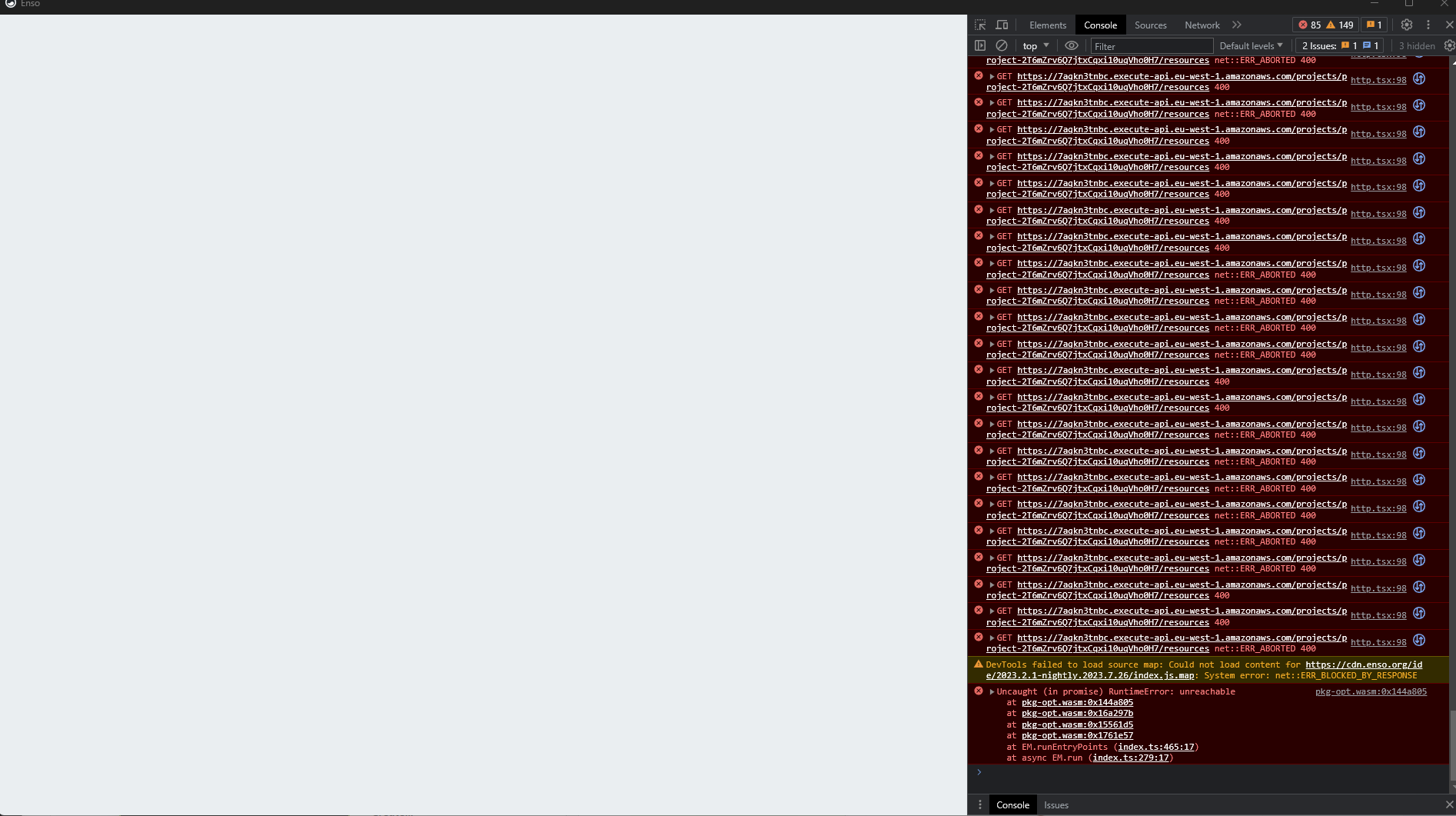In cloud environment, after showing nodes Enso goes to spinner and crashes · Issue #7402 · enso ...