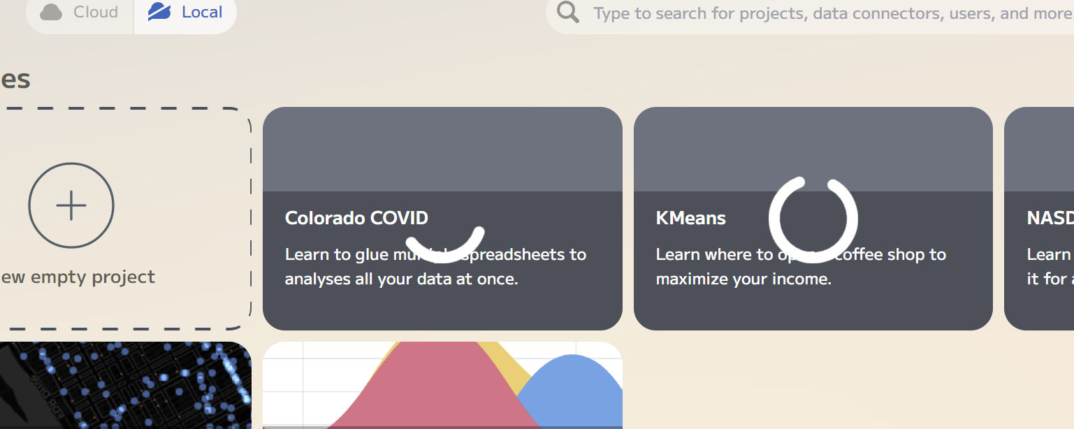 Example keeps the spinning animation after project has been launched ...